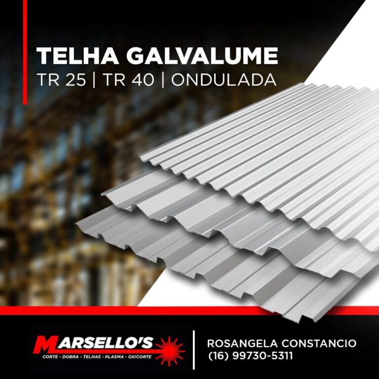 MARSELLO'S TELHAS - Telha Galvalume Galvanizada Trapezoidal - Tabatinga ...